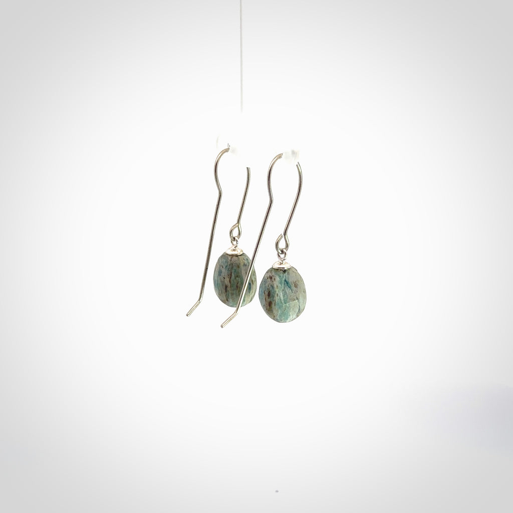 HAND CARVED NEW ZEALAND AOTEA STONE DROP EARRINGS. REAL AOTEA EARRINGS ...