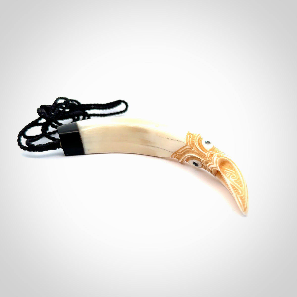 HAND CARVED BOARS TUSK PENDANT. HAND MADE ENGRAVED BOARS TUSK NECKLACE ...