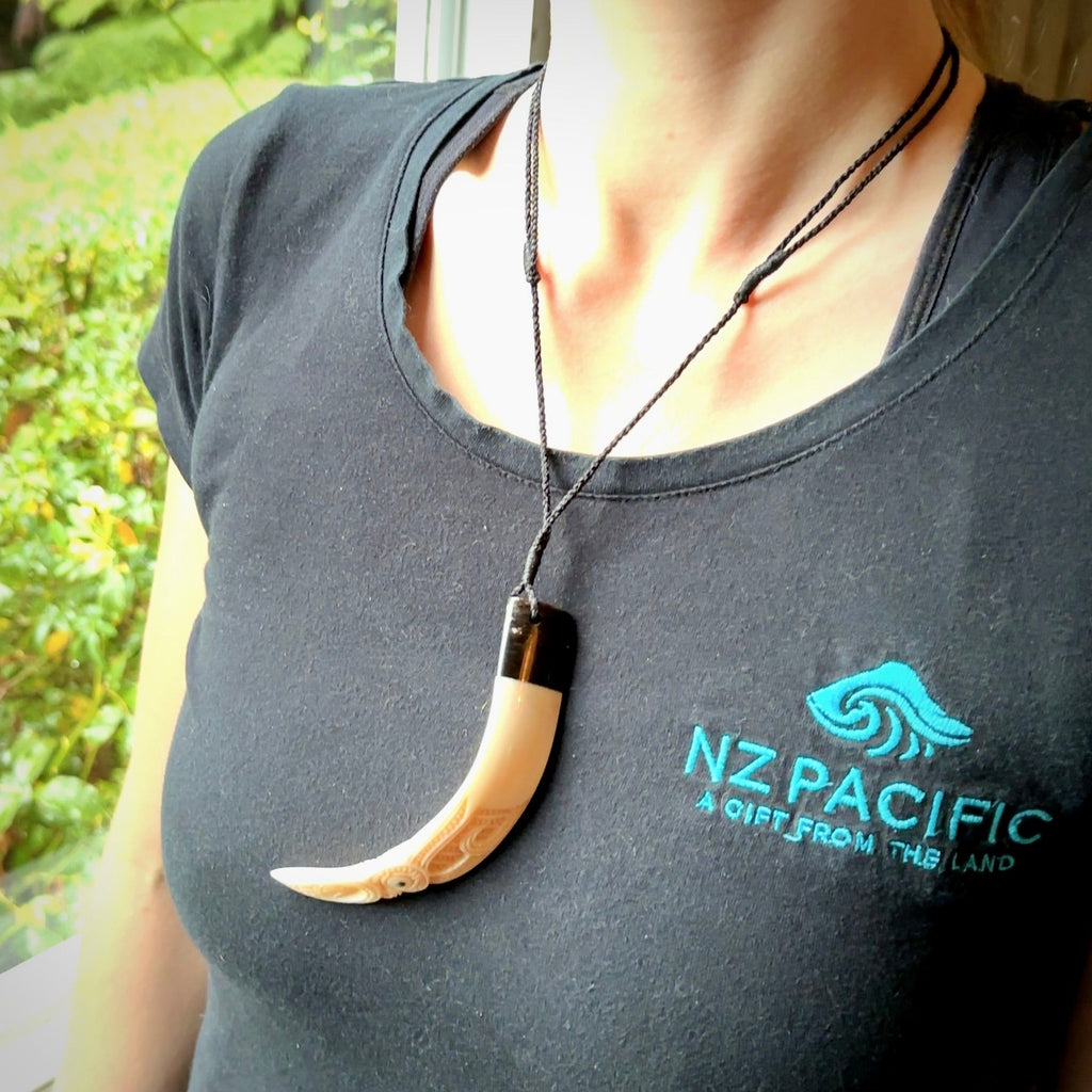 HAND CARVED BOARS TUSK PENDANT. HAND MADE ENGRAVED BOARS TUSK NECKLACE ...