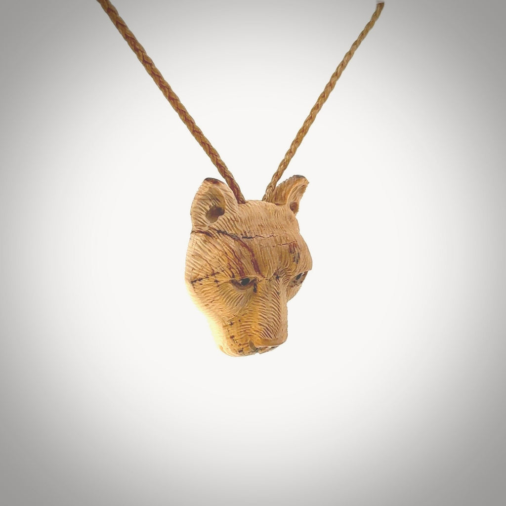 HAND CARVED WOOLLY MAMMOTH TUSK PUMA PENDANT. UNIQUE MAMMOTH TUSK PUMA ...