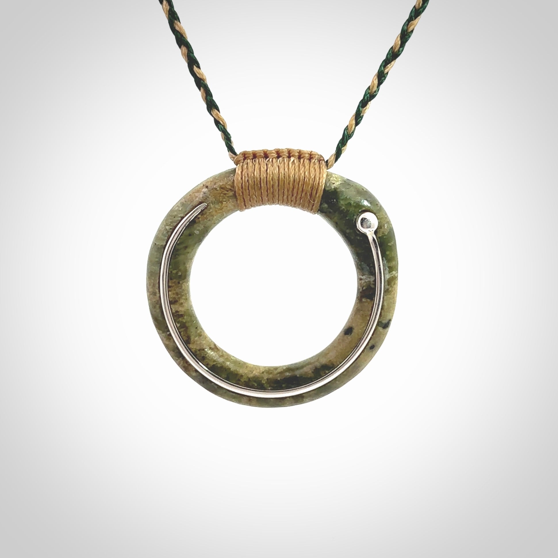 HAND CARVED JADE ZEN CIRCLE PENDANT WITH SILVER. JADE ENSO CIRCLE – NZ ...