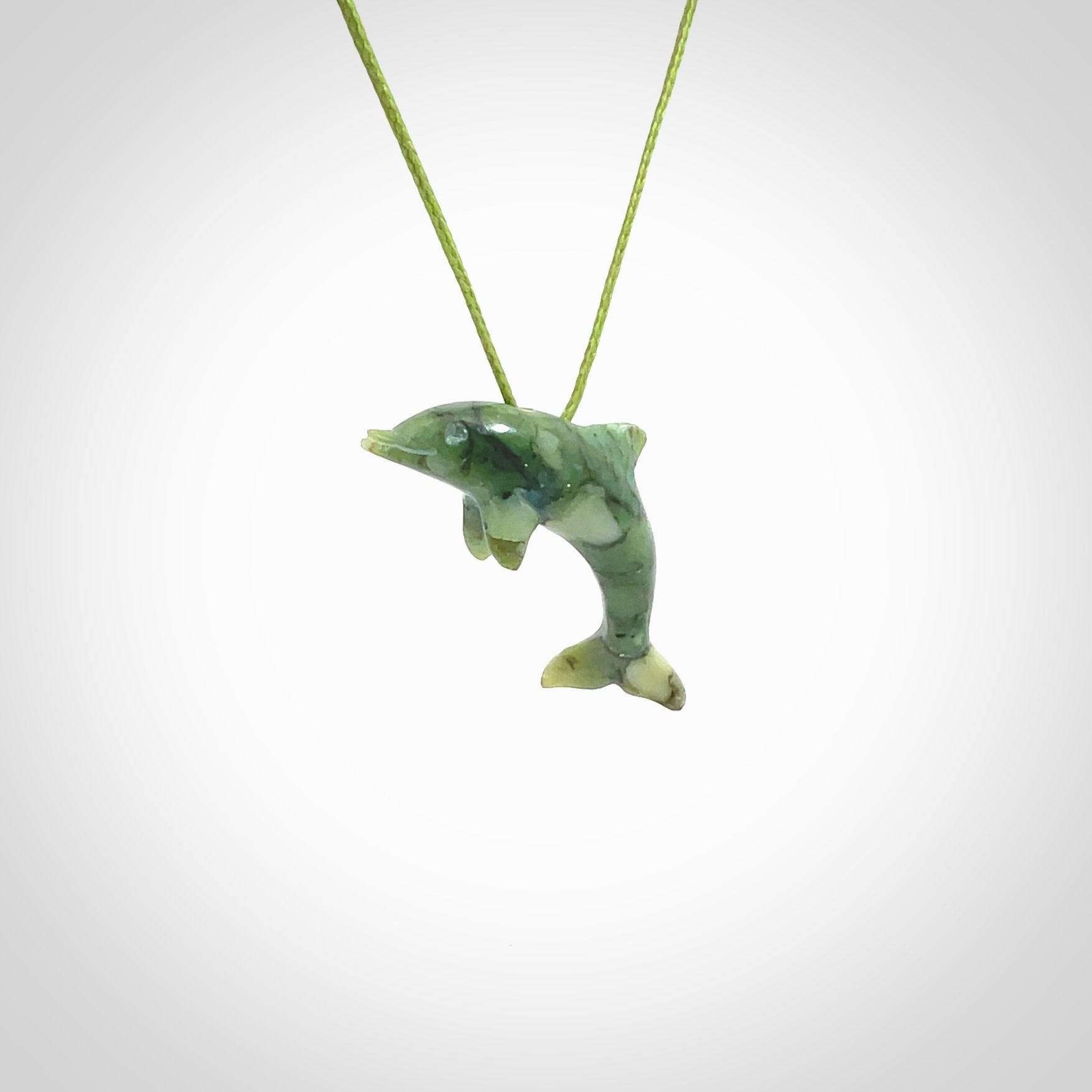 HAND CARVED JADE DOLPHIN PENDANT. HAND MADE REAL JADE DOLPHIN NECKLACE ...