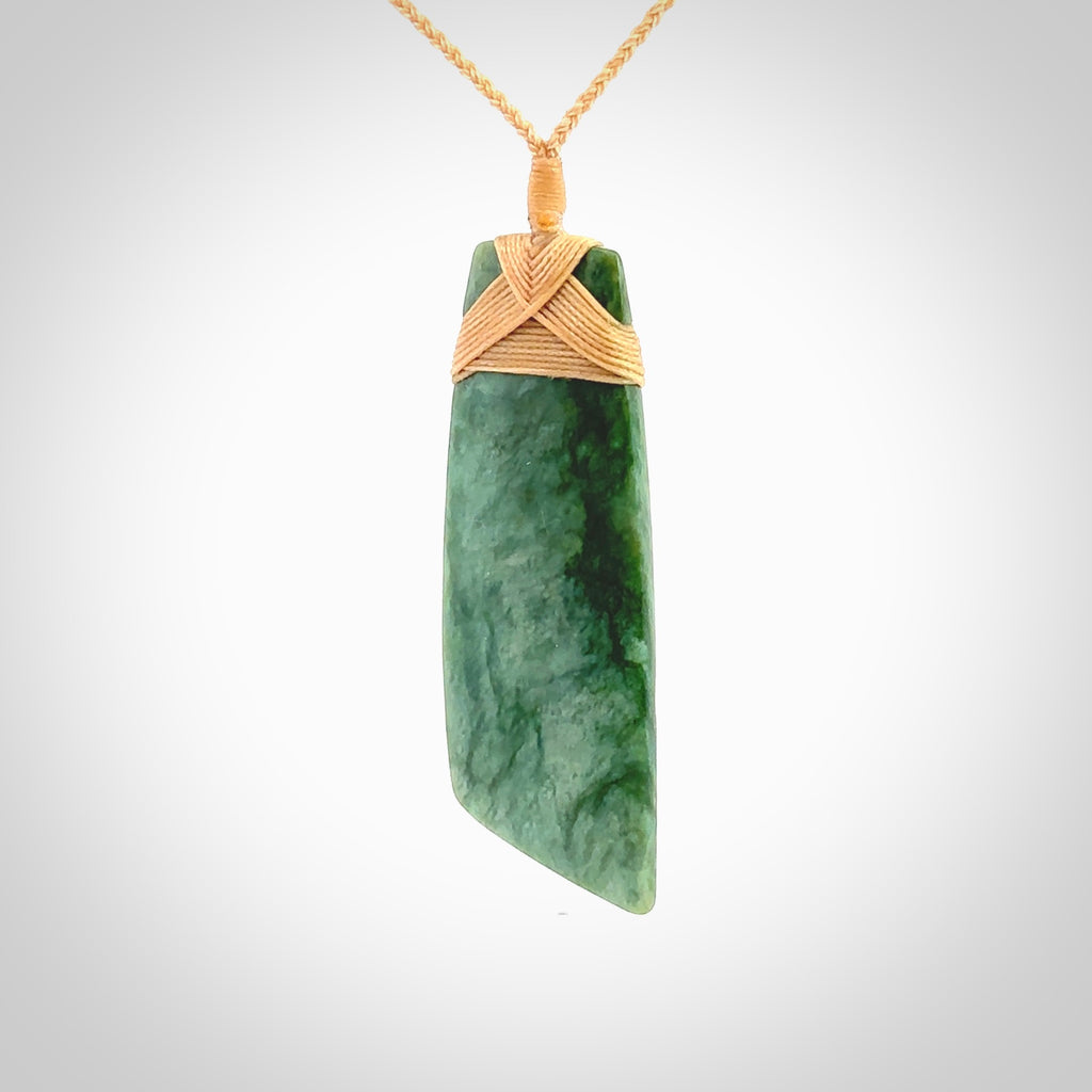 HAND CARVED NEW ZEALAND JADE TOKI PENDANT. NZ JADE TOKI NECKLACE. – NZ ...