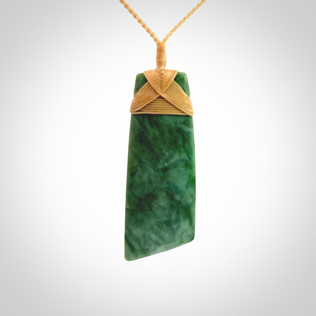 HAND CARVED NEW ZEALAND JADE TOKI PENDANT. NZ JADE TOKI NECKLACE. – NZ ...
