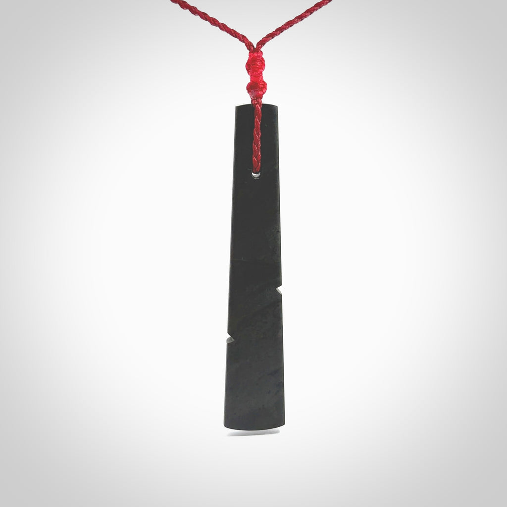 HAND CARVED NEW ZEALAND ARGILLITE TOKI PENDANT. ARGILLITE STONE TOKI ...