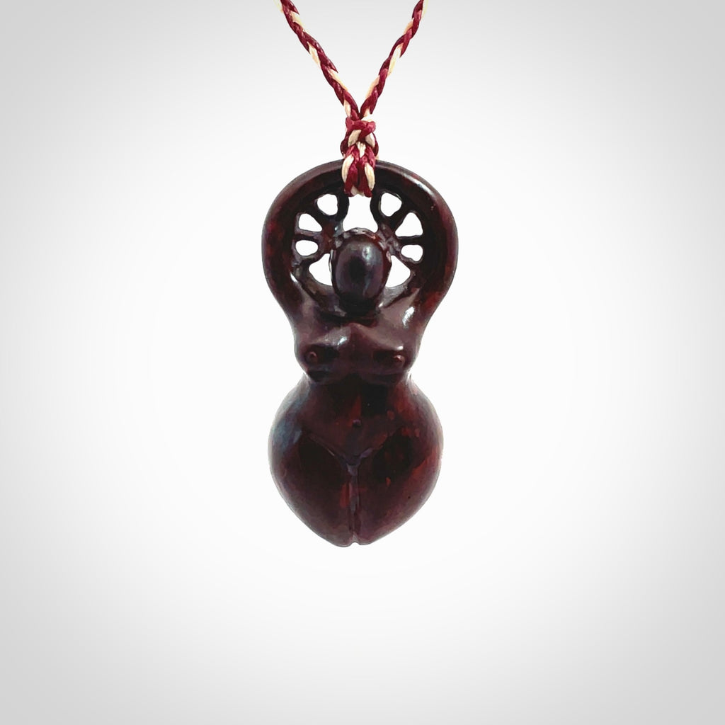 HAND CARVED RED JASPER STONE VENUS WOMAN TREE OF LIFE PENDANT. – NZ Pacific